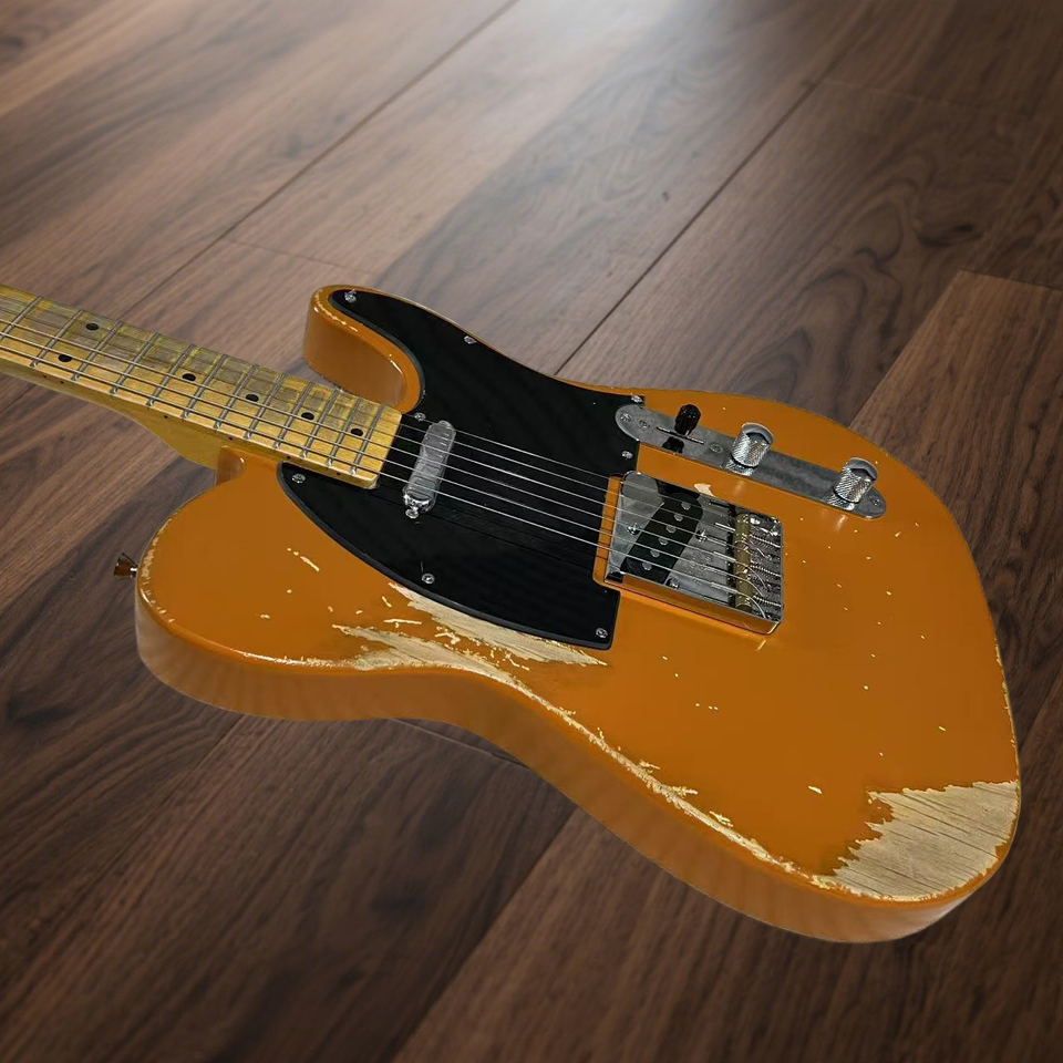 Relic Tele Electric Guitar Transparent Yellow Color Alder Body Maple ...