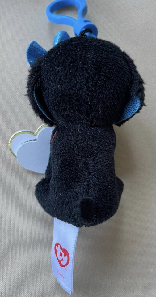 Ty Beanie Boos Tracey Puppy Dog Plush Stuffed Animal Black White Blue 6 ...