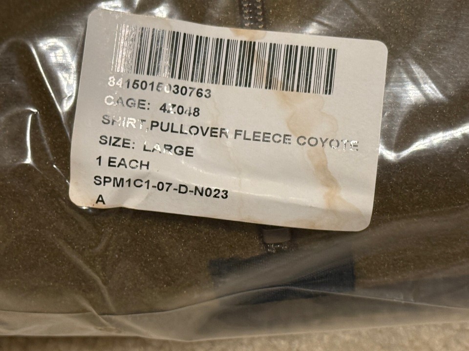 USMC Coyote Fleece Pullover Polartec 100 Size Large USGI Authentic ...