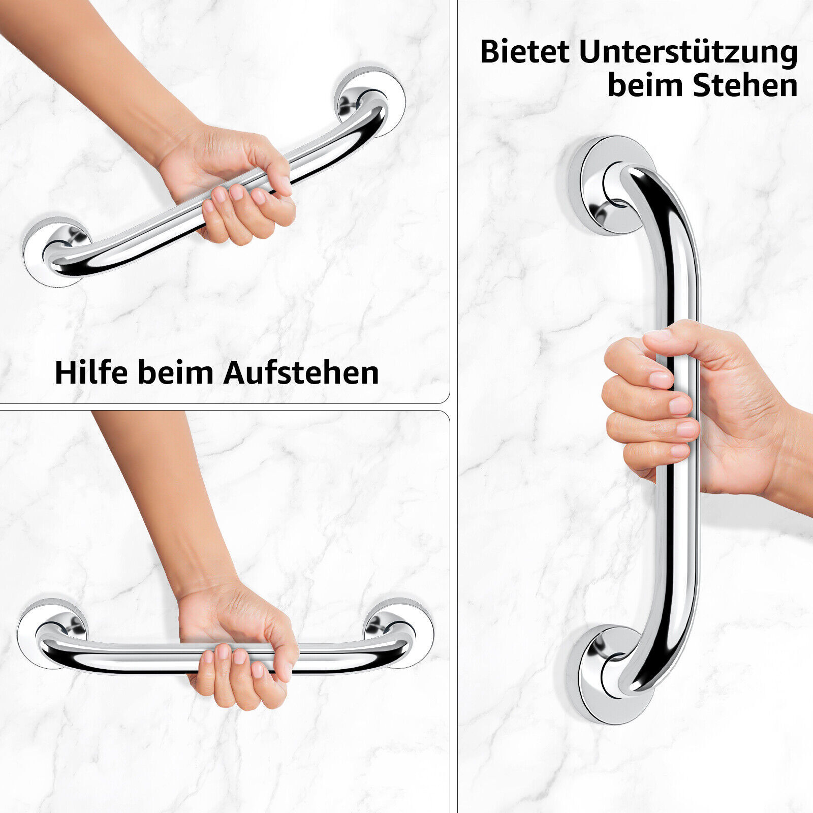 2x Edelstahl Haltegriff Sicherheit Rutschfeste Handlauf Für Bad Dusche ...