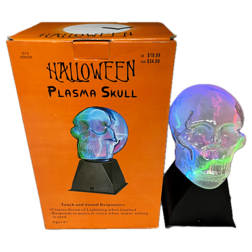 Vintage Halloween Decor Electrical Plasma Skull Lamp WORKING 2004 | eBay