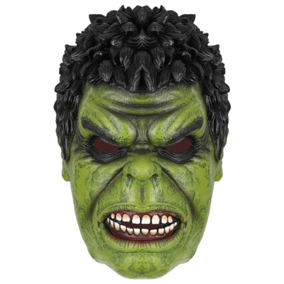 Halloween Mask Latex Hood Avengers 4 Hulk Full Face Cover Cosplay Green ...