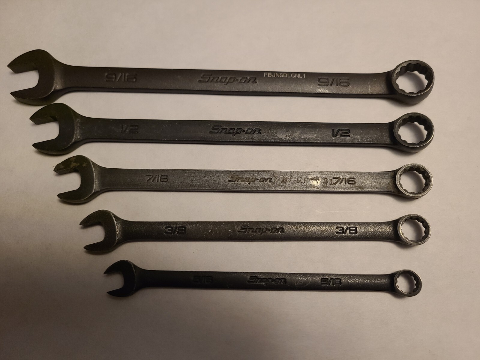 Snap On Industrial Wrench Set 9/16, 1/2, 7/16, 3/8, 5/16" | eBay