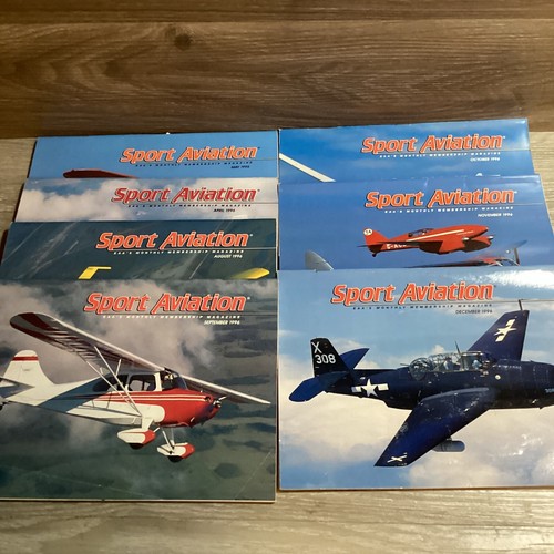 Sport Aviation Magazine Lot of 7 Vintage 1996 Aircraft Airplanes Great ...