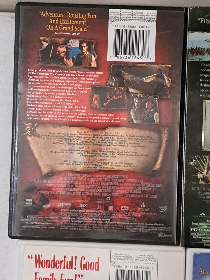 Disney Live Action DVD Lot Of 10 Pirates Of.., Santa Clause , More. 3.1 ...