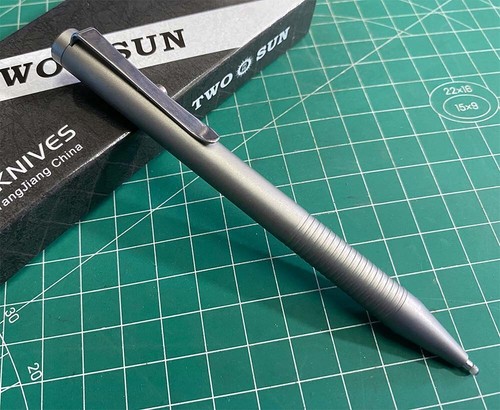 TwoSun Checkered Tactical TC4 Titanium Push Button Mechanism TS-PEN32 ...