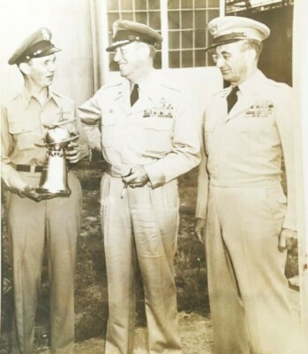 Vtg Late 1940s Soldier Receiving the Spaatz Trophy for Excellence ...