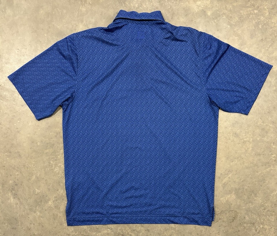 Footjoy FJ Polo Golf Shirt Mens Large Blue Short Sleeve Casual Pattern ...