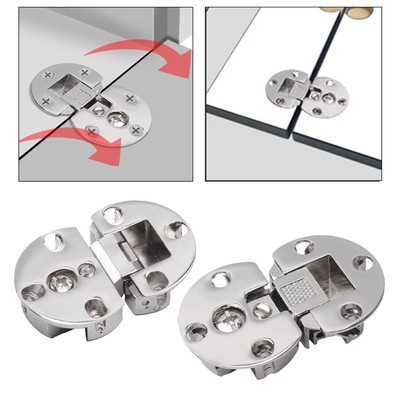 2x Flip Hinge Round Edge Hinges Hardware Zinc Alloy Replace Cabinet ...
