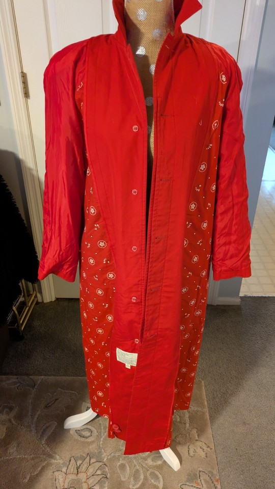 VTG Misty Harbor, red cotton blend women's lined trench coat, size 6 ...