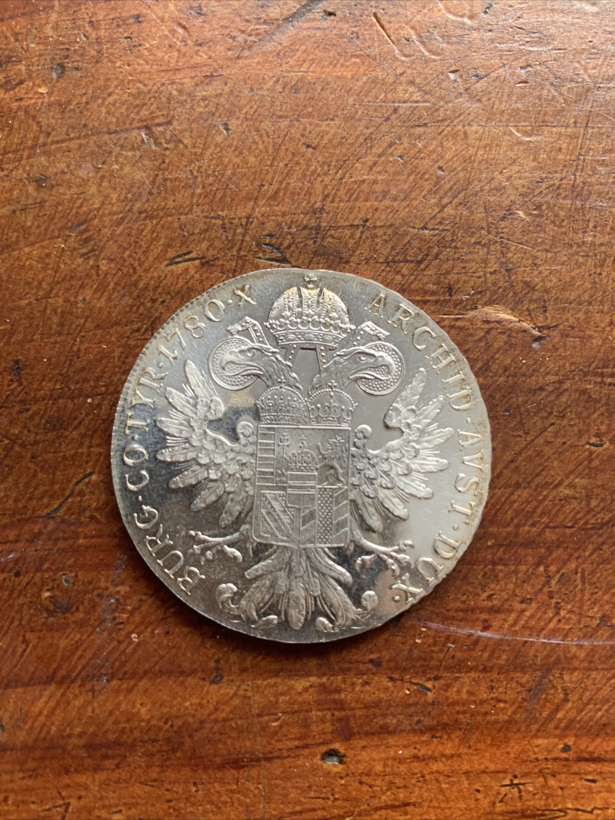 1780 Silver Coin Maria Theresa Thaler M·THERESIA·D·G· R·IMP·HU·BO·REG ...