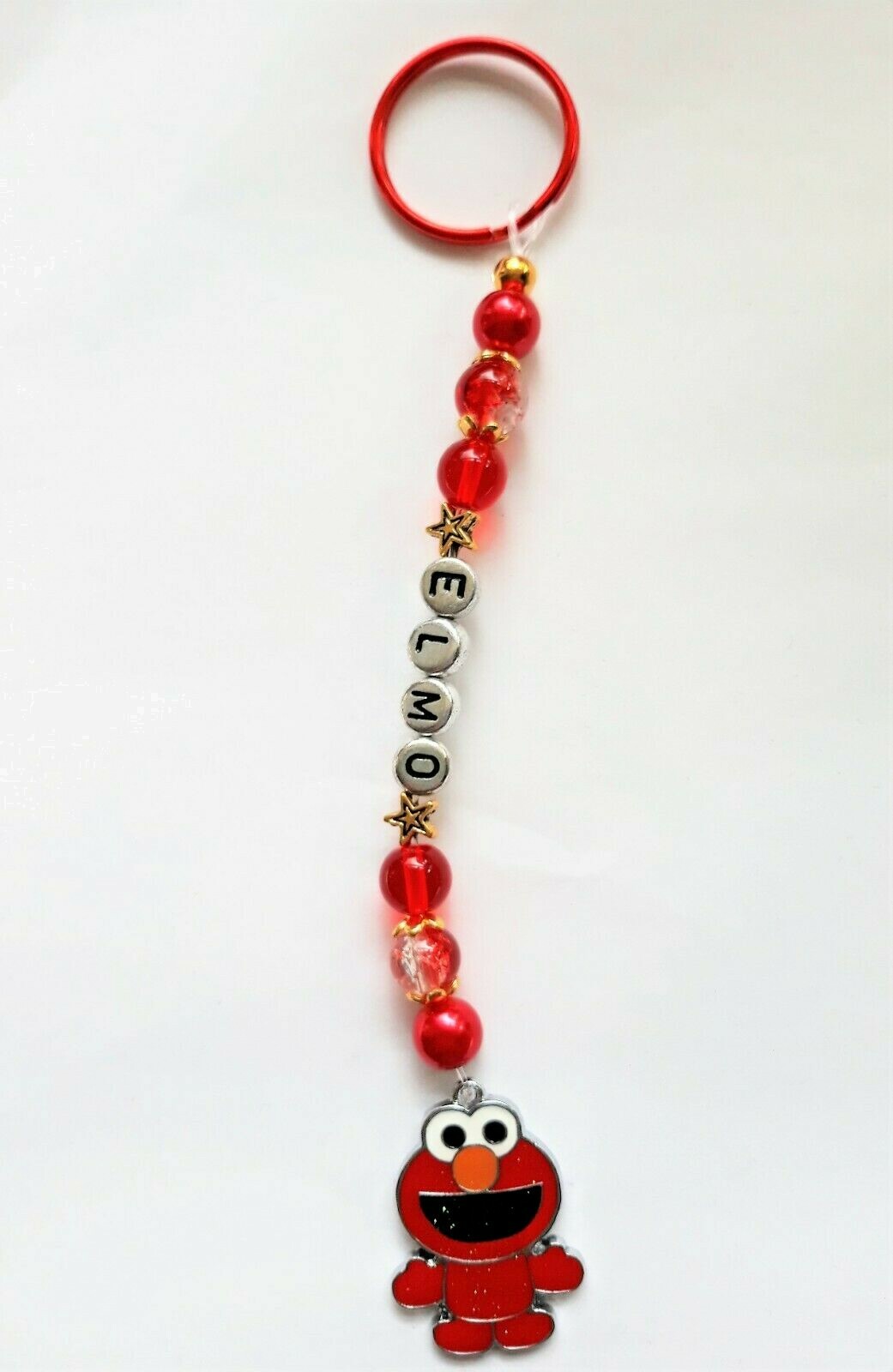Cute Personalised Elmo keyring / bag charm (you chose the name), 2 ...