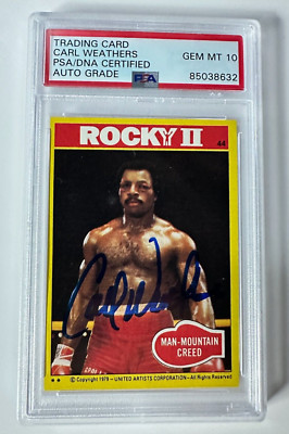 Carl Weathers Autographed 1979 Topps ROCKY Rookie Set PSA/DNA Gem Mint ...