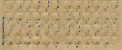 Dari Keyboard Stickers with Reverse Print Blue Letters | eBay