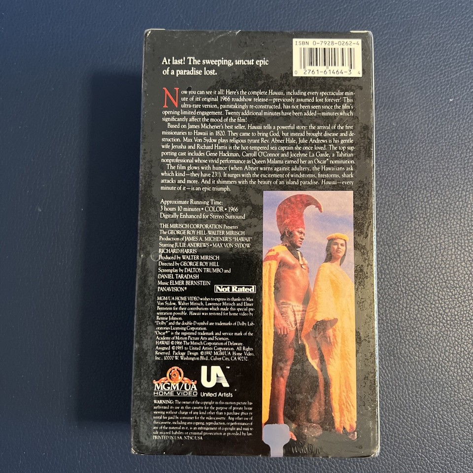 Hawaii (1966/VHS 1990) - Julie Andrews, Max Von Sydow, Richard Harris ...