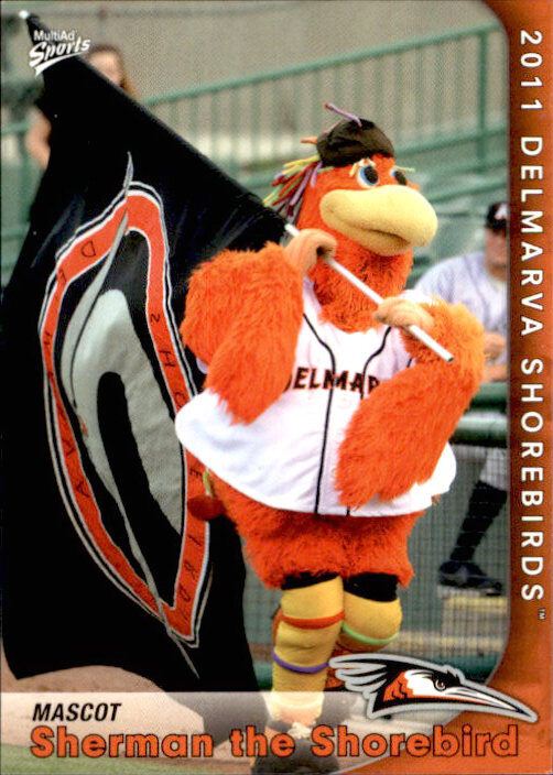 2011 Delmarva Shorebirds Multi-Ad #32 Sherman the Shorebird MASCOT ...