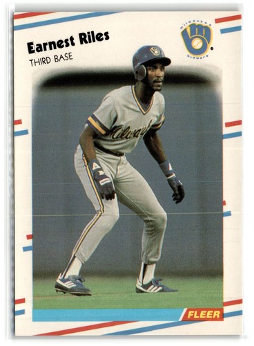 1988 Fleer Baseball Glossy/Tiffany #172 Ernest Riles Milwaukee Brewers ...