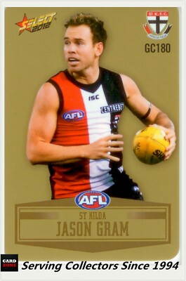 2012 SELECT AFL CHAMPIONS PEELED GOLD PARALLEL CARD GC180 JASON GRAM-ST ...