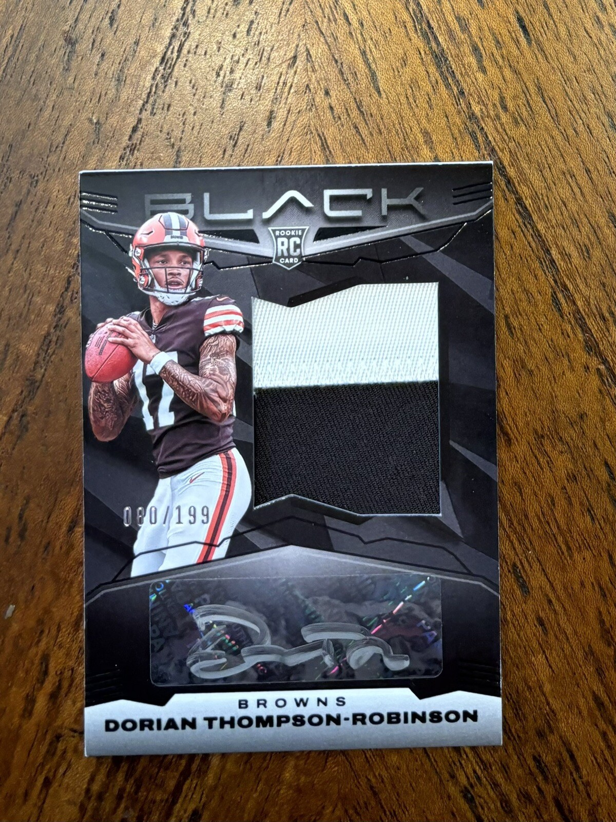 Dorian Thompson-Robinson 2023 Panini Black Rookie Auto Jersey Patch ...