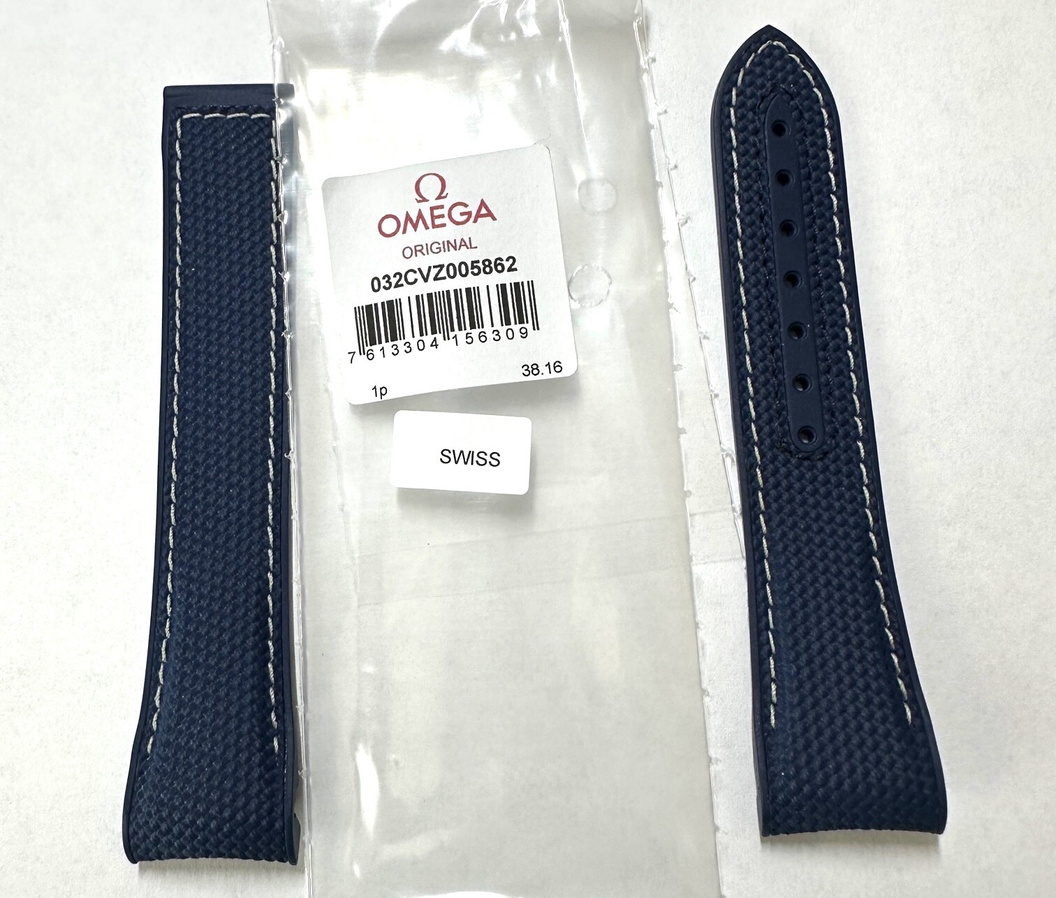 Original Omega 21mm Blue Rubber Band Strap Fits Omega Planet Ocean 43 ...