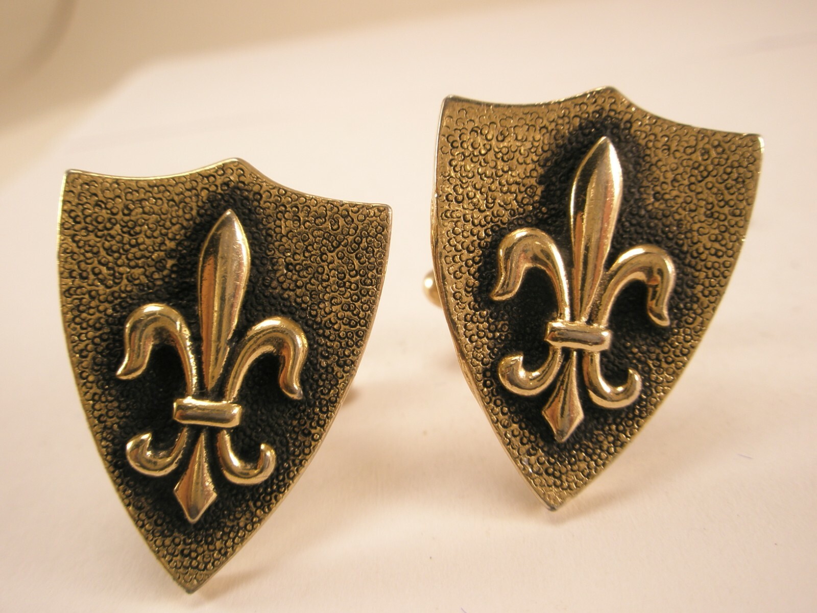 Boy Scouts Fleur de Lis Shield Vintage Cuff Links lil… - Gem