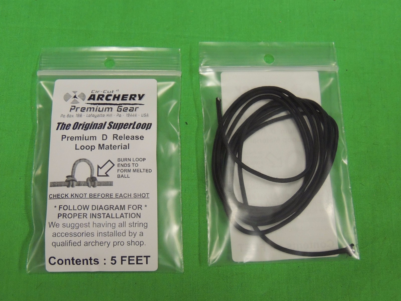 60" - BLACK SuperLoop RELEASE NOCKING NOCK D LOOP ROPE Archery Bow FREE ...