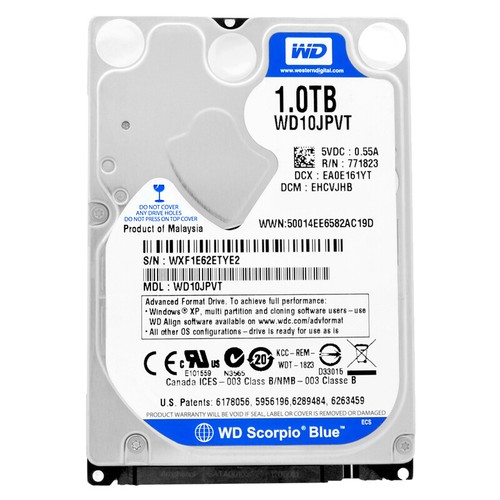 Hard Drive WD 1TB WD10JPVT 8Mb Cache 5400Rpm SATA II 2.5'' Inch ...