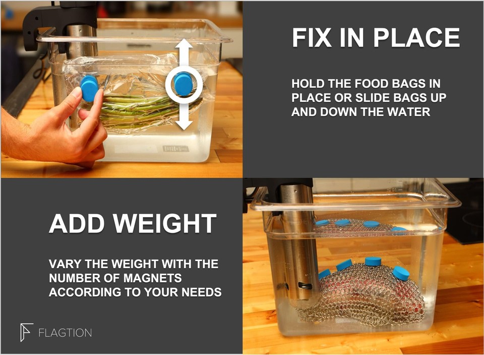 Sous Vide Accessory Set - Includes 1lb Food Grade Stainless Steel Sous ...