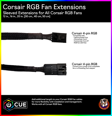 Corsair RGB Fan Extension Cable - 20" inch | eBay