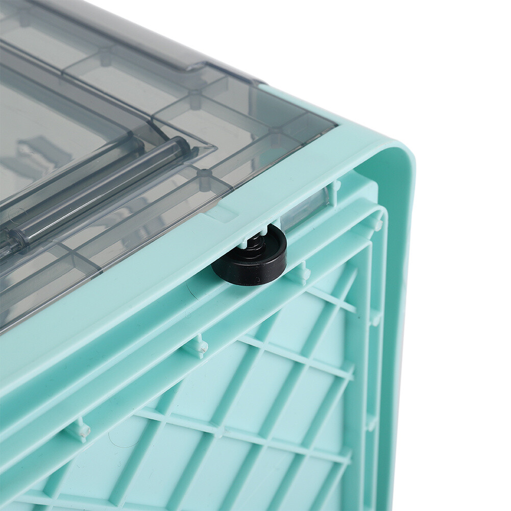 Top Side Opening Storage Box Clear Plastic Crate Foldable Stackable ...