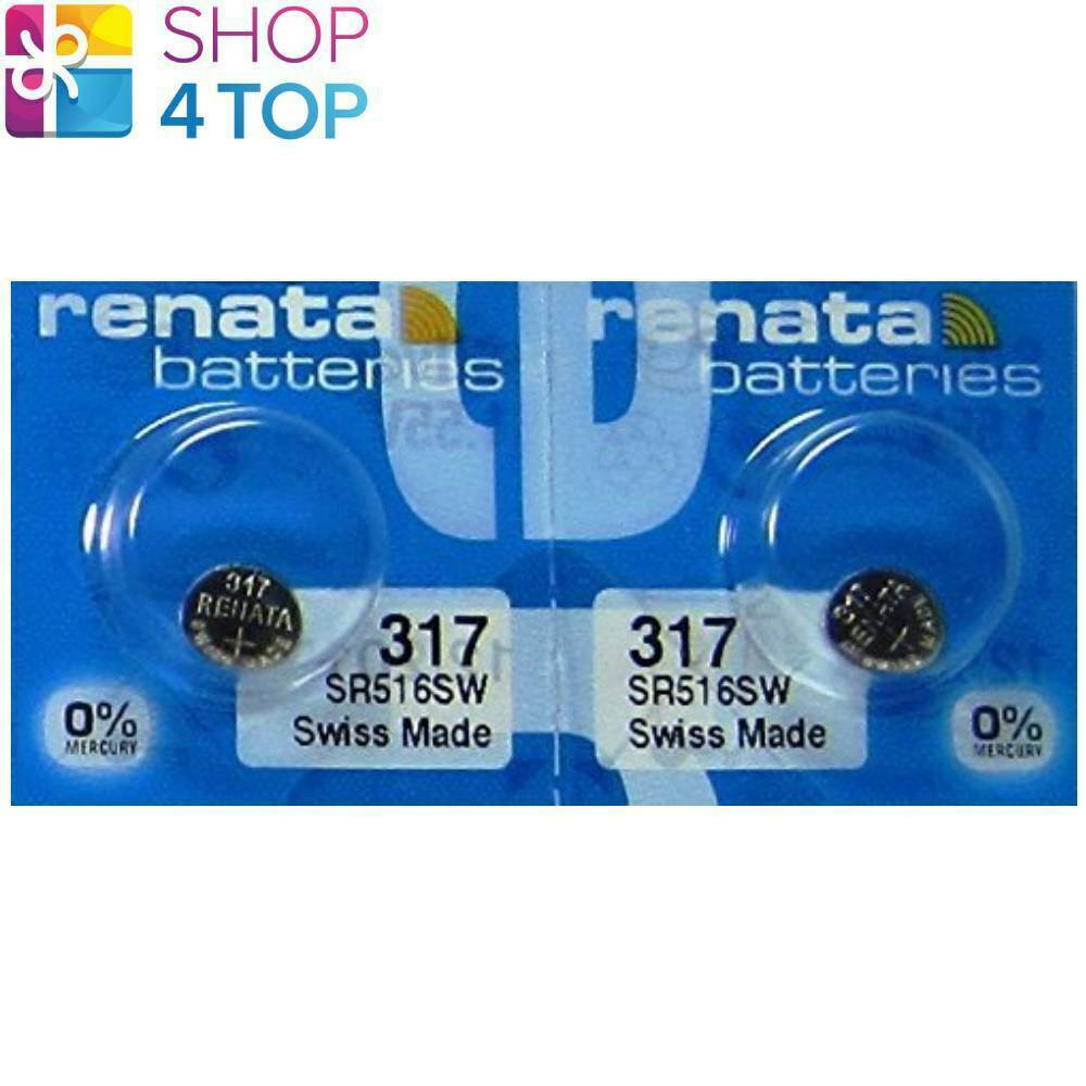 2 RENATA 317 SR516SW BATTERIEN SILVER 1.55V SR62 WATCH SWISS MADE EXP ...