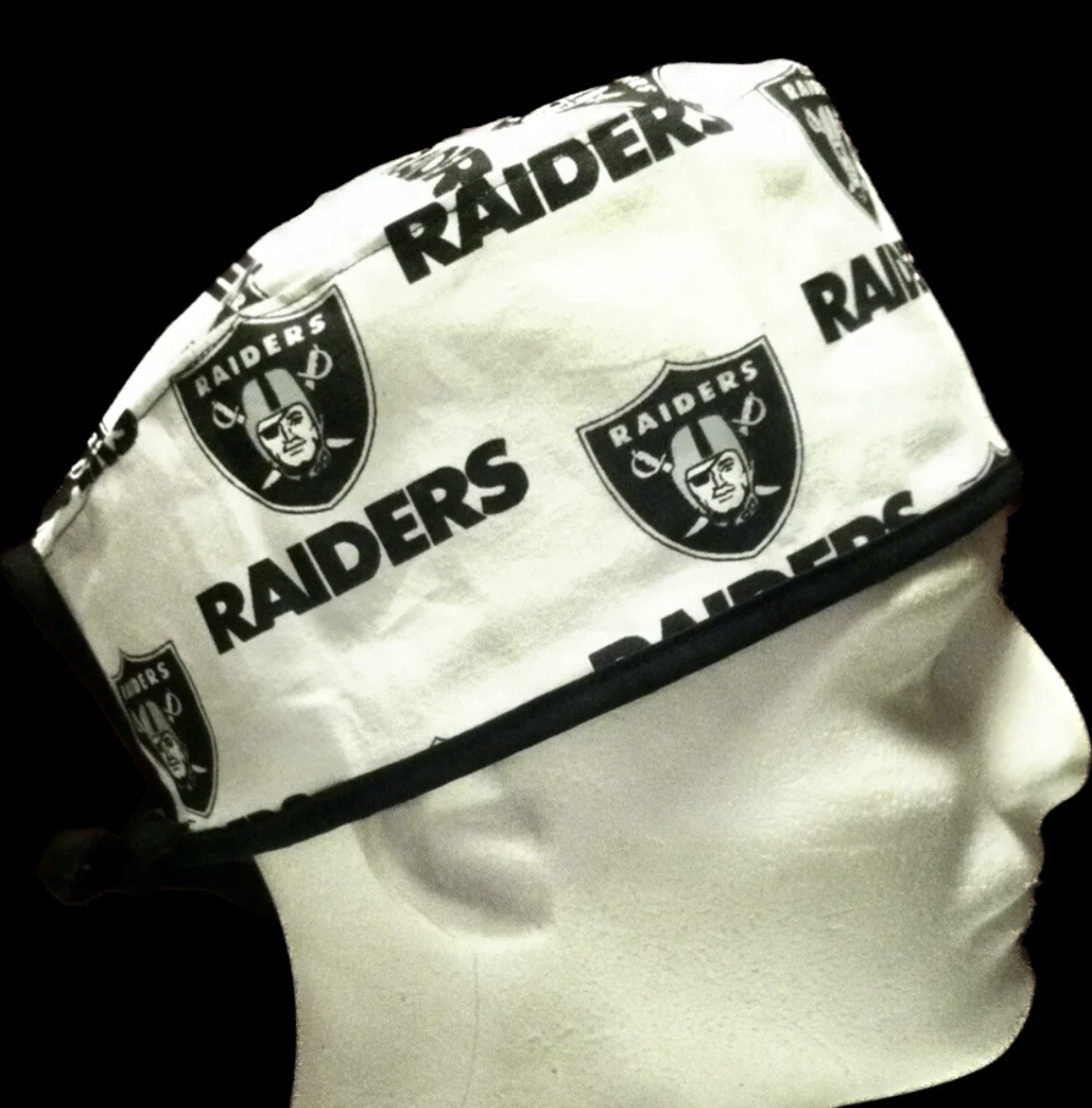 NFL Raiders White Scrub Hat Chemo Cap | eBay