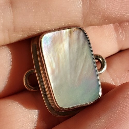 Tabra Sterling Silver Connector Mother of Pearl Charm | eBay