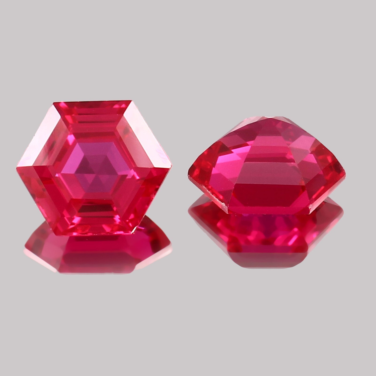 Natural Mozambique Blood Red Ruby Loose Hexagon Gemstone Cut Matched ...