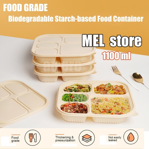 Takeaway Container 5 Comp Corn-based Starch Biodegradable Eco-friendly ...