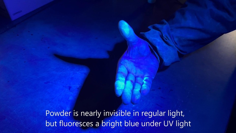 ULTRAVIOLET THIEF DETECTION POWDER invisible except under UV light ...
