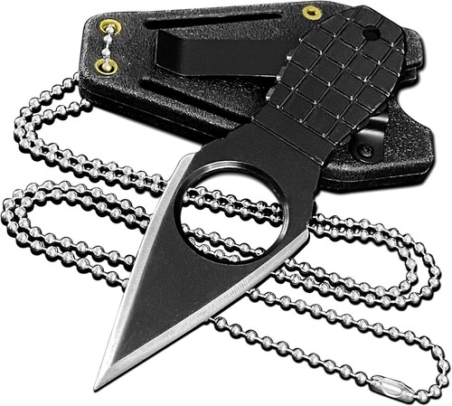 Fixed Blade Knife Self Defense Weapon Mini Defence Tool Survival Black ...