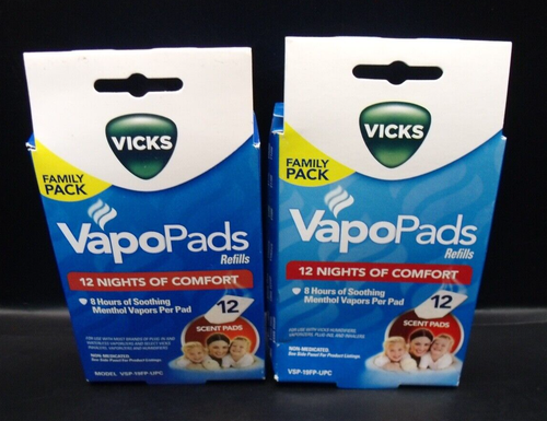 Lot of 2 - Vicks VapoPads Refills 12 Scent Pads Ea (24 Pads Total)New & Sealed | eBay