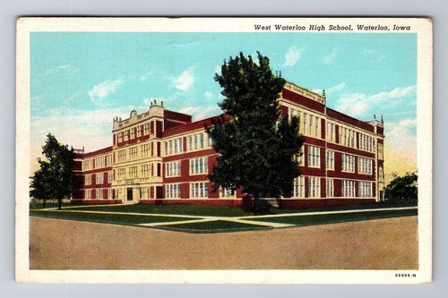 Waterloo IA-Iowa, West Waterloo High School, Antique Vintage c1941 ...