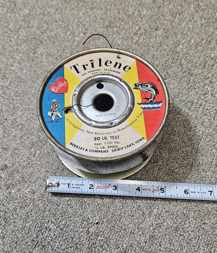Vintage Trilene line spool 20lb Excellent graphics great display piece ...