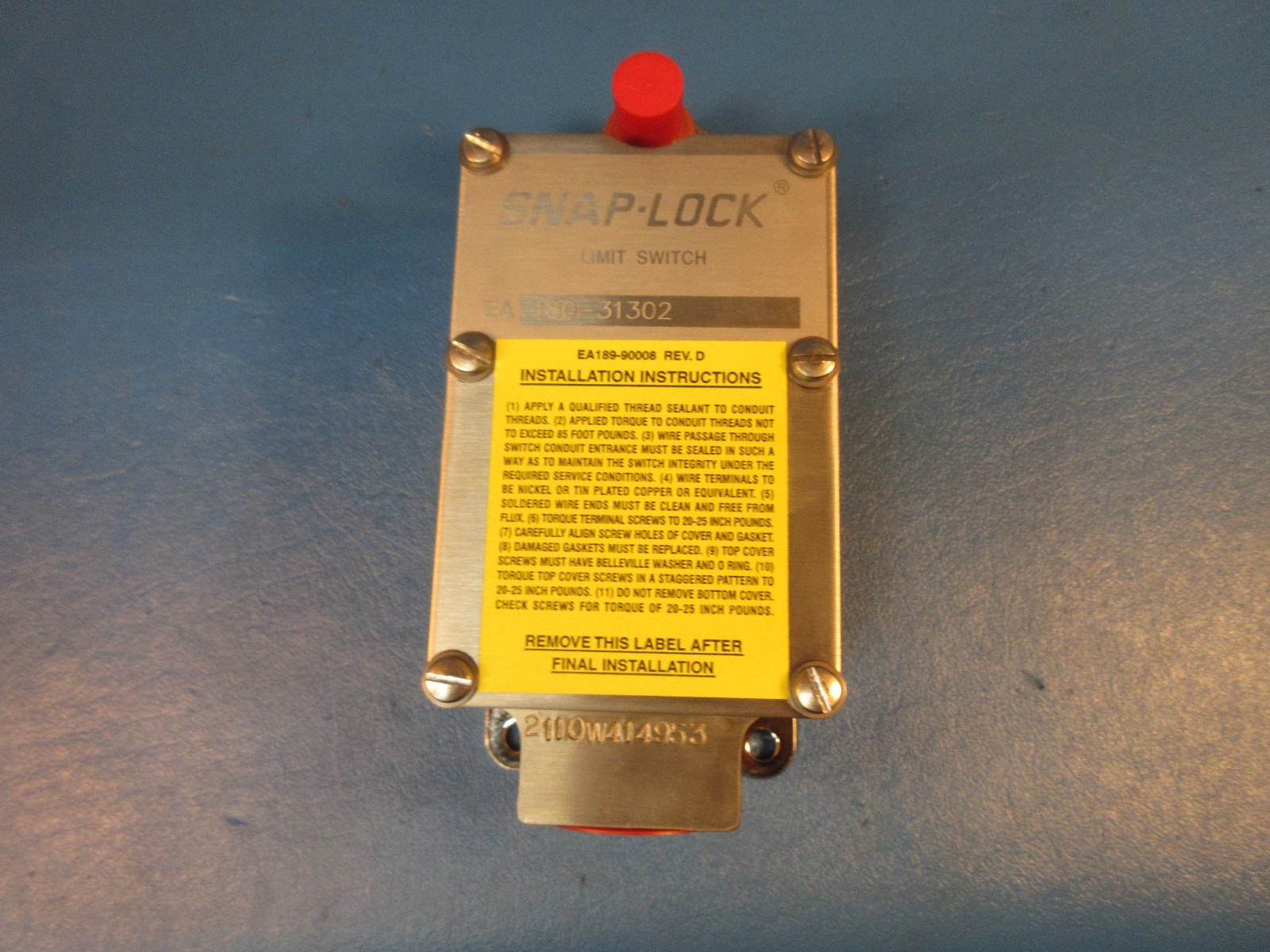 Namco EA180-31302, Snap-Lock Limit Switch, 2110 W 414953, Made in USA ...