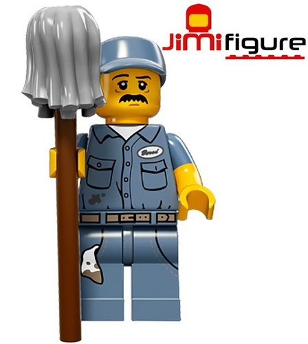 NEW LEGO Minifigures Janitor Series 15 71011 Cleaner Minifigure Mini ...