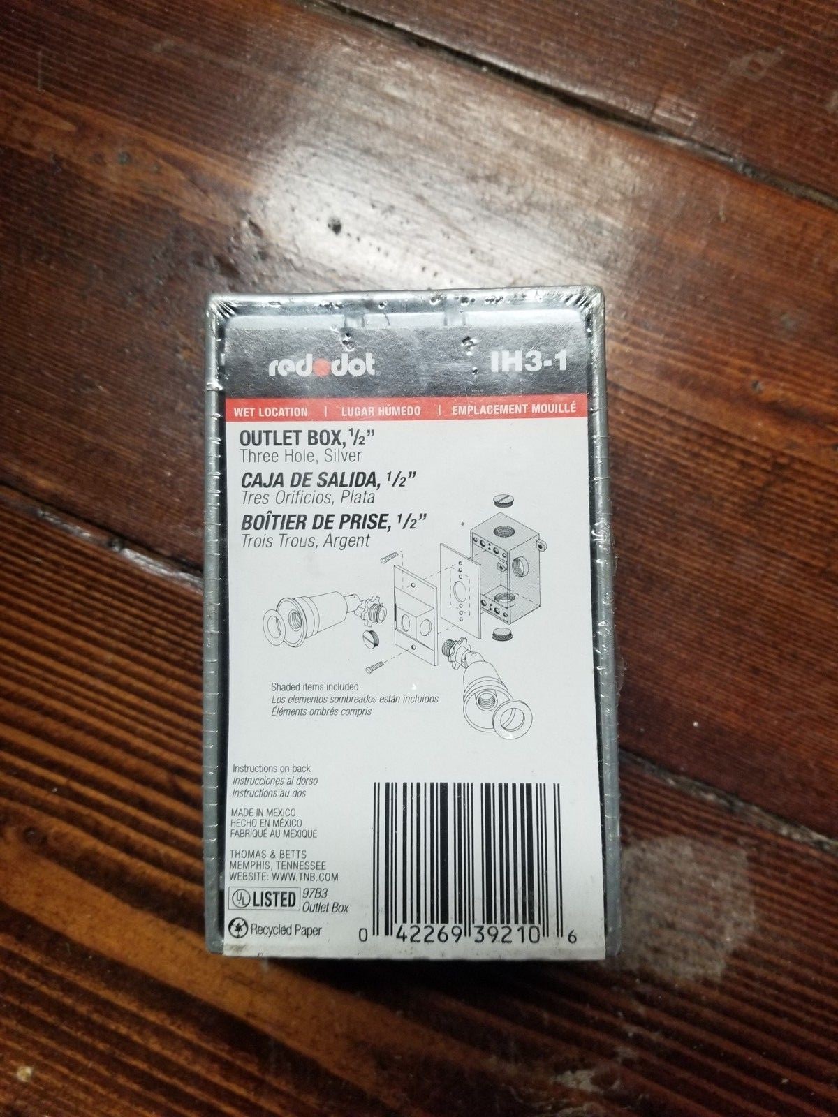 NEW - Red Dot IH3-1 Outlet box 1/2" Three Hole Silver - 16 Available | eBay