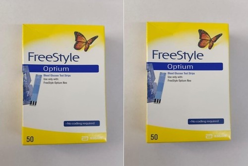 Abbott FreeStyle Optium Blood Glucose Test Strips (4X25) Free Shipping ...