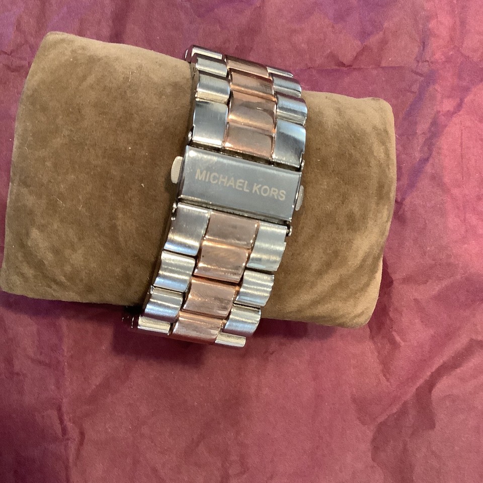 Michael Kors Chronograph Watch Women Rose Gold Tone New Battery MK8096 ...