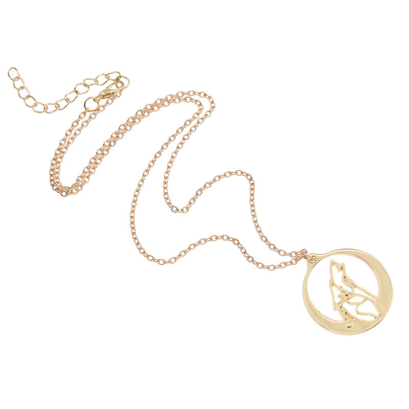 Howling Wolf Pendant Chain Necklace Vintage Jewelry Charm Gift ...