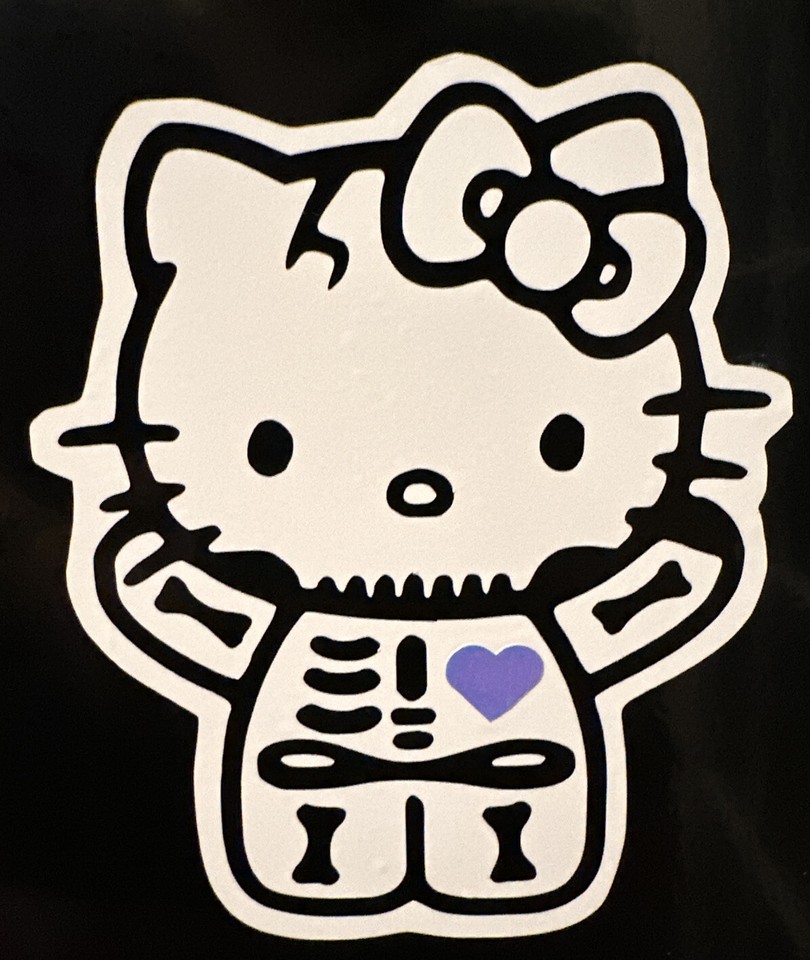 New Hello Kitty Bones Decal Sticker White Vinyl Handmade Windows Car ...