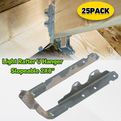 25Pack Galvanized Slopeable Light Rafter U Hanger For 2x8 Joist Hangers ...