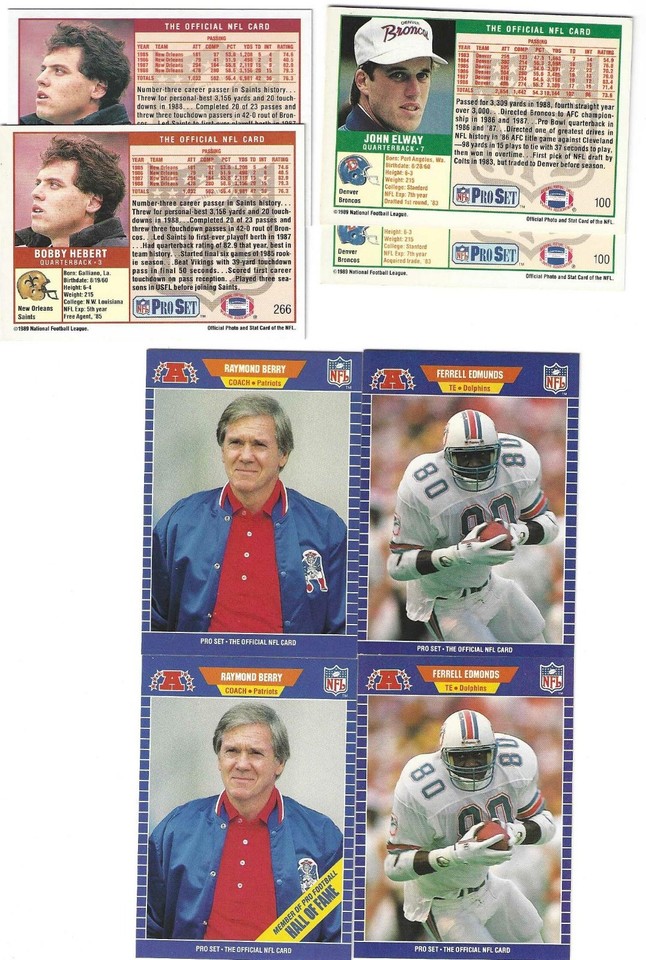 1989 Pro Set Football Card Complete Master Set w/all errors - 673 cards ...
