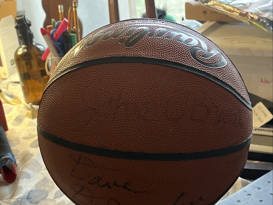 Dave Debusschere autograph Signed Signature RAWLINGS PLYMKR Basketball ...